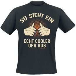 Familie & Freunde So sieht ein echt cooler Opa aus T-Shirt schwarz in 4XL 6384, schwarz