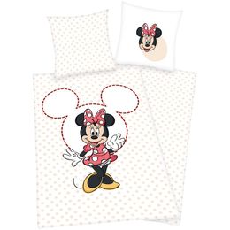 Micky Mouse Micky Maus Minnie Maus Bettw&auml;sche rosa wei&szlig; 44784 82 050