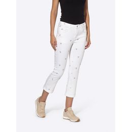 Heine Jeans Damen Gr&ouml;&szlig;e 38 oliv / rosa / wei&szlig;