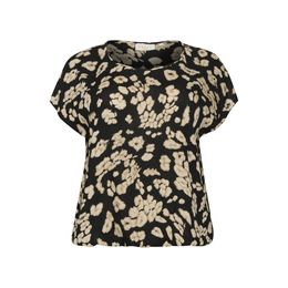 Kaffe Curve Bluse 'Bella' Damen Gr&ouml;&szlig;e XXXL beige / schwarz