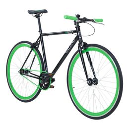 Galano Blade Fixie Fahrrad 28 Zoll Singlespeed 165 - 195 cm retro Urban Bike mit Flip Flop Nabe f&uuml;r Fixed Gear und Freilauf schwarz/gr&uuml;n 53 cm