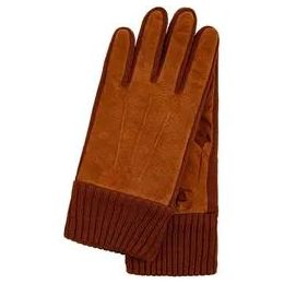 Mendler Lederhandschuhe KESSLER "Stan" Gr. M, braun (tobacco) Damen Handschuhe Fingerhandschuhe Enganliegender Strickbund, Woll-Anteil