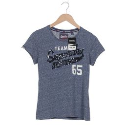 Superdry Damen T-Shirt, blau, Gr. 42