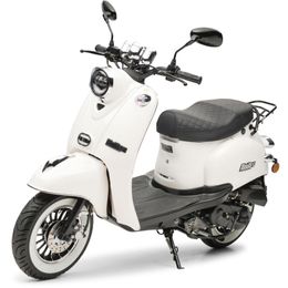 Motorroller Retro MiniMe 2.0 Weiß 50ccm 45 kmh Moped Scooter