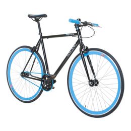 Galano Blade Fixie Fahrrad 28 Zoll Singlespeed 165 - 195 cm retro Urban Bike mit Flip Flop Nabe f&uuml;r Fixed Gear und Freilauf schwarz/blau 53 cm