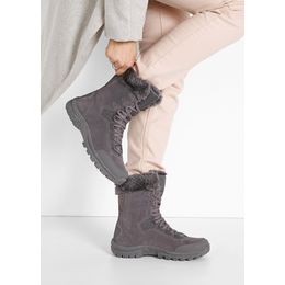 bonprix Gef&uuml;tterte Schn&uuml;rboots mit Tex-Membran, grau, Gr.43, Warmer Winter Schn&uuml;r Boot mit Tex-Membran, aus Vegan