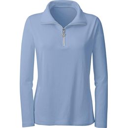 Damen Langarmshirt mit Schneeflocken-Anh&auml;nger bleu, Gr&ouml;&szlig;e 52