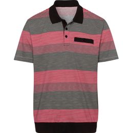 CR&Eacute;ATION L Herren Poloshirt rot-geringelt Gr&ouml;&szlig;e 48/50