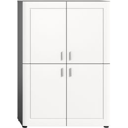 Stauraumschrank Inosign "Jarvi" Schränke Gr. B/H/T: 90 cm x 130 cm x 34 cm, 4 St., grau (grau, weiß)