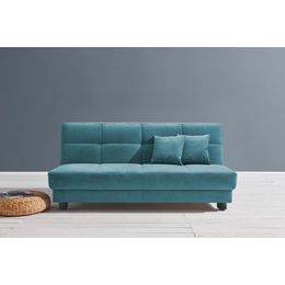 ell+ell Schlafsofa ELL + ELL "Tilda", blau (petrol), B:185cm H:90cm T:100cm, 100% Polyester, Sofas, Schlafsofa, Breite 185 cm, inkl. 2 Zierkissen
