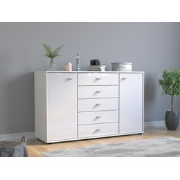 Kombikommode Wiemann "Rialto" Sideboards Gr. B/H/T: 141 cm x 86 cm x 43 cm, weiß vormontiert