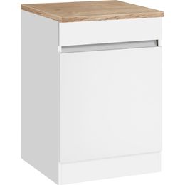 Spülenschrank Optifit "Roth" Schränke Gr. B/H/T: 60 cm x 88 cm x 60 cm, 1 St., Komplettausführung, grau (weiß, weiß, wildeichefarben) Breite 60 cm