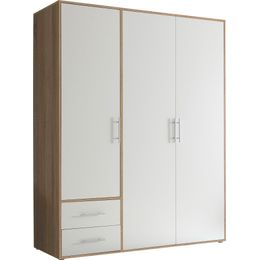 Kleiderschrank Schlafkontor "Valencia" Schränke Gr. B/H/T: 155 cm x 195 cm x 60 cm, 3 St., weiß (sonoma eiche, weiß)