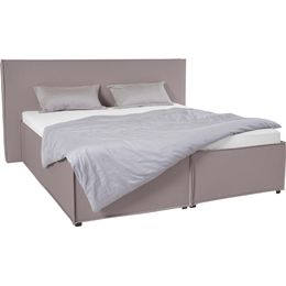 Polsterbett "Isaline", grau (hellgrau), B:213cm L:213cm, 100% Polyester, LeGer Home by Lena Gercke, Betten, Polsterbett ohne Bettkasten Polsterbett, wahlweise ohne Matratze oder mit 3 Matratzenarten, Kopfteilhöhe 107 cm
