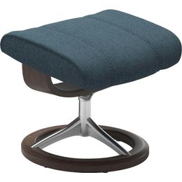 Fußhocker stressless "Consul" Hocker Gr. B/H/T: 54 cm x 41 cm x 39 cm, ROHLEDER Stoff Q2 FARON, Signature Base Wenge, blau (petrol q2 faron) mit Signature Base, Gestell Wenge