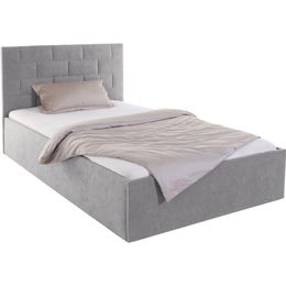 Polsterbett, grau, B:130cm H:98cm L:210cm, Bezug Bett: 100% Polyester;Bonnell-Federkernmatratze: 51% Polypropylen, 39% Polyester, 10% Baumwolle;Kaltschaummatratze: 100% Polyester, Bezug abnehm- und waschbar bis 60C, Westfalia Schlafkomfort, Betten, inkl. Bettkasten bei Ausführung mit Matratze