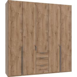 Kleiderschrank wimex "New York" Schränke Gr. B/H/T: 225 cm x 236 cm x 58 cm, 5 St., braun (plankeneichefarben) wahlweise 208 oder 236cm hoch