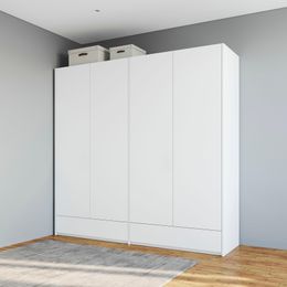 Müllermöbel Kleiderschrank MÜLLER SMALL LIVING "Modular Plus Variante 1" Schränke Gr. H/T: 221 cm x 60 cm, Ohne Seitenteil, 2 St., weiß Inklusive 1 geräumigen Schublade