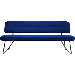 Essbank Tom Tailor HOME "TUBE" Sitzbänke Gr. B/H/T: 202 cm x 86 cm x 62 cm, Samtstoff TSV, blau (cobalt tsv 66) mit schwarzem Metallgestell, Breite 202 cm