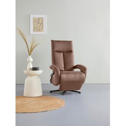 Sit & More TV-Sessel SIT & MORE "Tycoon", braun (haselnuss), B:74cm H:117cm T:85cm, 100% Polyester, Sessel, wahlweise manuell, mit zwei Motoren oder mit Akku oder mit 2 Motoren