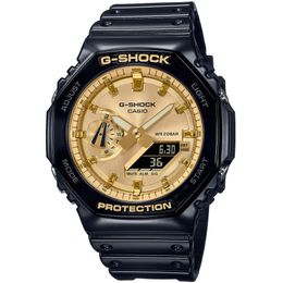 Chronograph Casio G-SHOCK "GA-2100GB-1AER" Armbanduhren schwarz Herren Quarzuhr, Armbanduhr, Herrenuhr, digital, bis 20 bar wasserdicht