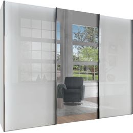 Schwebetürenschrank Wiemann "Monaco" Schränke Gr. B/H/T: 295,2 cm x 217 cm x 67 cm, 3 St., weiß (weiß, glas weiß, kristallspiegel) hochwertige Glas- und Spiegelfront