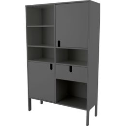 Highboard Tenzo "UNO" Sideboards Gr. B/H/T: 109 cm x 176 cm x 40 cm, grau mit 2 Türen, 1 Schublade und 5 offenen Fächer