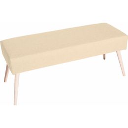 Sitzbank Max Winzer "Sit" Sitzbänke Gr. B/H/T: 114 cm x 48 cm x 40 cm, Strukturgewebe 16523, beige mit hohen konischen Füßen