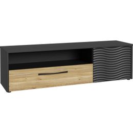 TV-Board FORTE Sideboards Gr. B/H/T: 164,2 cm x 47,2 cm x 42 cm, 1, schwarz (schwarz, mauvella eiche, terra)