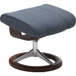 Fußhocker stressless "Consul" Hocker Gr. B/H/T: 54 cm x 41 cm x 39 cm, Leder PALOMA, Signature Base Braun, blau (sparrow blue paloma) mit Signature Base, Gestell Braun