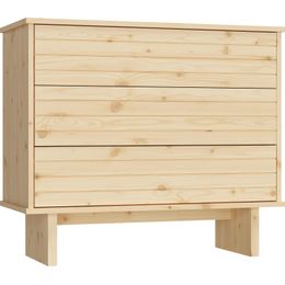 Schubkastenkommode Karup Design "Kommo" Sideboards Gr. B/H/T: 96 cm x 82 cm x 40 cm, 3, beige (natur) Aus massiven Kiefernholz