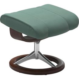 Fußhocker stressless "Consul" Hocker Gr. B/H/T: 54 cm x 41 cm x 39 cm, Leder PALOMA, Signature Base Braun, grün (aqua green paloma) mit Signature Base, Gestell Braun