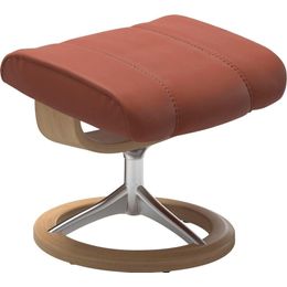 Fußhocker stressless "Consul" Hocker Gr. B/H/T: 54 cm x 41 cm x 39 cm, Leder PALOMA, Signature Base Eiche, rot (henna paloma) mit Signature Base, Gestell Eiche