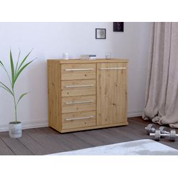 Kombikommode Wiemann "Mainau" Sideboards Gr. B/H/T: 93 cm x 86 cm x 42 cm, 4, braun (bianco, eiche, nachbildung) vormontiert