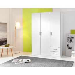 Kleiderschrank Rauch "P4You" Schränke Gr. B/H/T: 136 cm x 210 cm x 54 cm, mit Schubkästen, 3 St., weiß