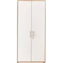 Aktenschrank BMG MÖBEL "Tabor" Schränke Gr. B/H/T: 84,4 cm x 185,6 cm x 33 cm, 2 St., weiß (eiche sonoma, weiß)