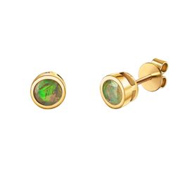 Paar Ohrstecker Vivance "585/- Gelbgold glanz Opal" Ohrringe Gr. ONE-SIZE, Gold, gelb (gelb, weiß) Damen