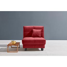ell+ell Schlafsofa ELL + ELL "Tilda", rot (marsala), B:85cm H:90cm T:100cm, 100% Polyester, Sofas, Schlafsofa, Breite 85 cm, inkl. 1 Zierkissen