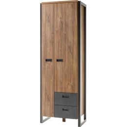 Garderobenschrank Home Affaire "Detroit" Schränke braun (braun, schieferfarben) Höhe ca. 202 cm