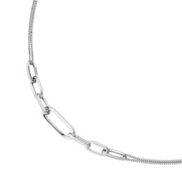 Collier Smart Jewel "Mittelteil ovale Glieder, Panzerkette, Silber 925" Halsketten Gr. 45 cm, Silber 925 (Sterlingsilber), silberfarben (silber) Damen