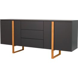 Sideboard Tenzo "BIRKA" Sideboards Gr. B/H/T: 177 cm x 78 cm x 43 cm, 3 St., grau (anthrazit) Sanft Schliessung