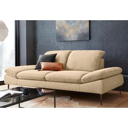 2,5-Sitzer W.Schillig "enjoy&MORE", beige (sahara s37), B:232cm H:87cm T:110cm, Chenille-Flachgewebe R66 (85% Polyester, 15% Nylon);Longlife Xtra-Leder Z59: Glattleder mit modischer Pr&auml;gung. Hautst&auml;rke 0, 9 - 1, 1 mm;Stoff S37 (100% Polyester), Sofas, Sitztiefenverstellung, F&uuml;&szlig;e bronze pulverbeschichtet, Breite 232 cm