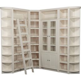 Bibliothek Home Affaire "Soeren" Regale Gr. B/H/T: 204 cm x 220 cm x 29 cm, 42 St., beige (cremeweiß) Aus Massiver Kiefer