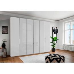 Falttürenschrank Wiemann "Monaco" Schränke Gr. B/H/T: 295,2 cm x 216 cm x 58 cm, 6 St., weiß (weiß, glas weiß) Drehtürenschrank Kleiderschrank mit Glasfront sowie hochwertige Beschläge