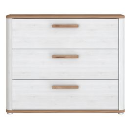 Kommode FORTE Sideboards Gr. B/H/T: 100,6 cm x 83,1 cm x 41,3 cm, 3 St., weiß (schnee eiche, viking eiche)