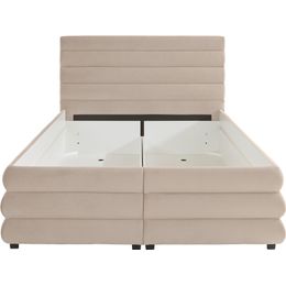 Polsterbett "Maylis", beige (creme), B:152cm L:211cm, 100% Polyester, LeGer Home by Lena Gercke, Betten, Polsterbett ohne Bettkasten Polsterbett, wahlweise mit und ohne Matratze und Lattenrost, auch in 200cm Breite
