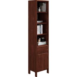 Regal Home Affaire "Luven", braun (dunkelbraun), B:44cm H:192cm T:34cm, Massivholz, Regale, Büroregal Bücherregal, zertifiziertes Massivholz, Breite 44 cm