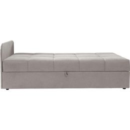 Schlafsofa Alina "Marla", grau (hellgrau eqe 29), B:205cm H:73cm T:91cm, Chenille EQE (100% Polyester), Sofas, Schlafsofa, inkl. Stauraum, Armlehne wahlweise links ode rechts