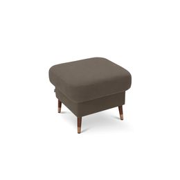 Hocker exxpo - SOFA FASHION "Polly" Gr. B/H/T: 58 cm x 48 cm x 58 cm, Samtvelours, grau (taupe) Sitzhocker