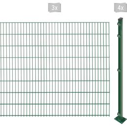 Arvotec Doppelstabmattenzaun "EASY 163 zum Aufschrauben" Zaunelemente Zaunhöhe 163 cm, Zaunlänge 2 - 60 m Gr. H/L: 163 cm x 6 m, Pfosten: 4 St., grün (dunkelgrün)